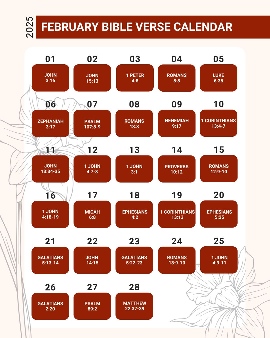 February 2025 Bible Verse Calendar | Bible Gateway News & Knowledge