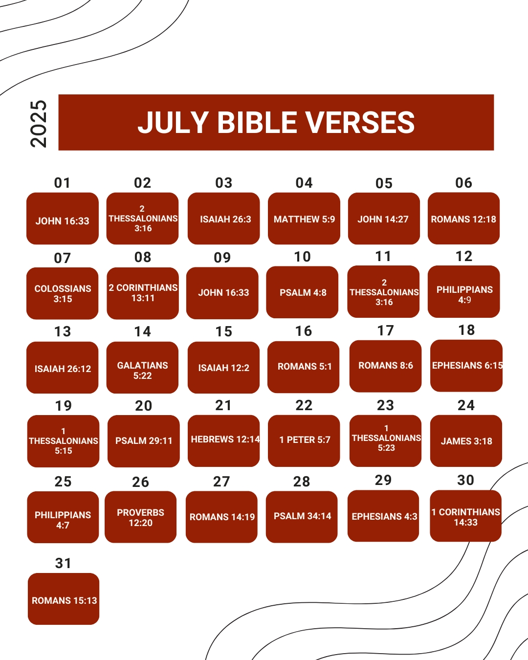 July 2025 Bible Verse Calendar | Bible Gateway News & Knowledge