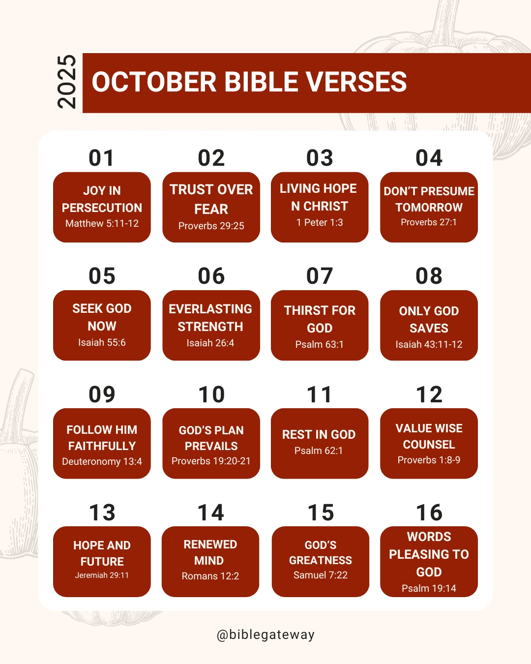 October 2025 Bible Verse Calendar | Bible Gateway News & Knowledge